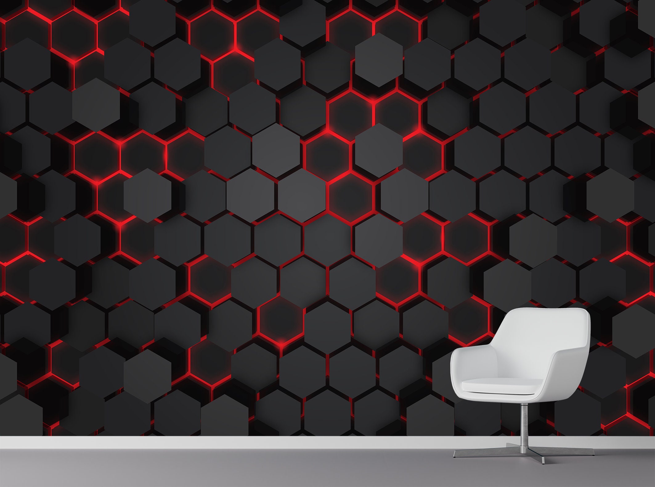 Red Hexagon Wallpaper