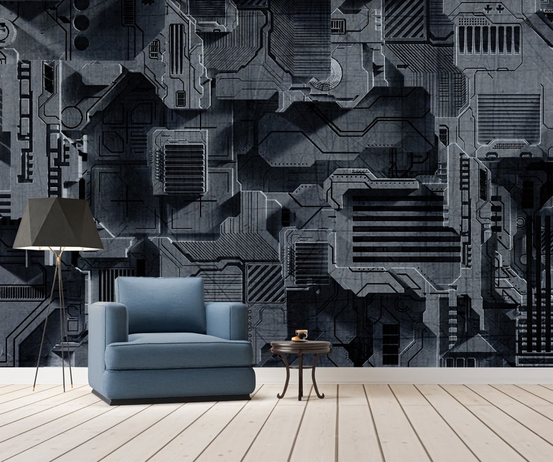Techno Wall Background Wallpaper Mural Peel and Stick Armored ...