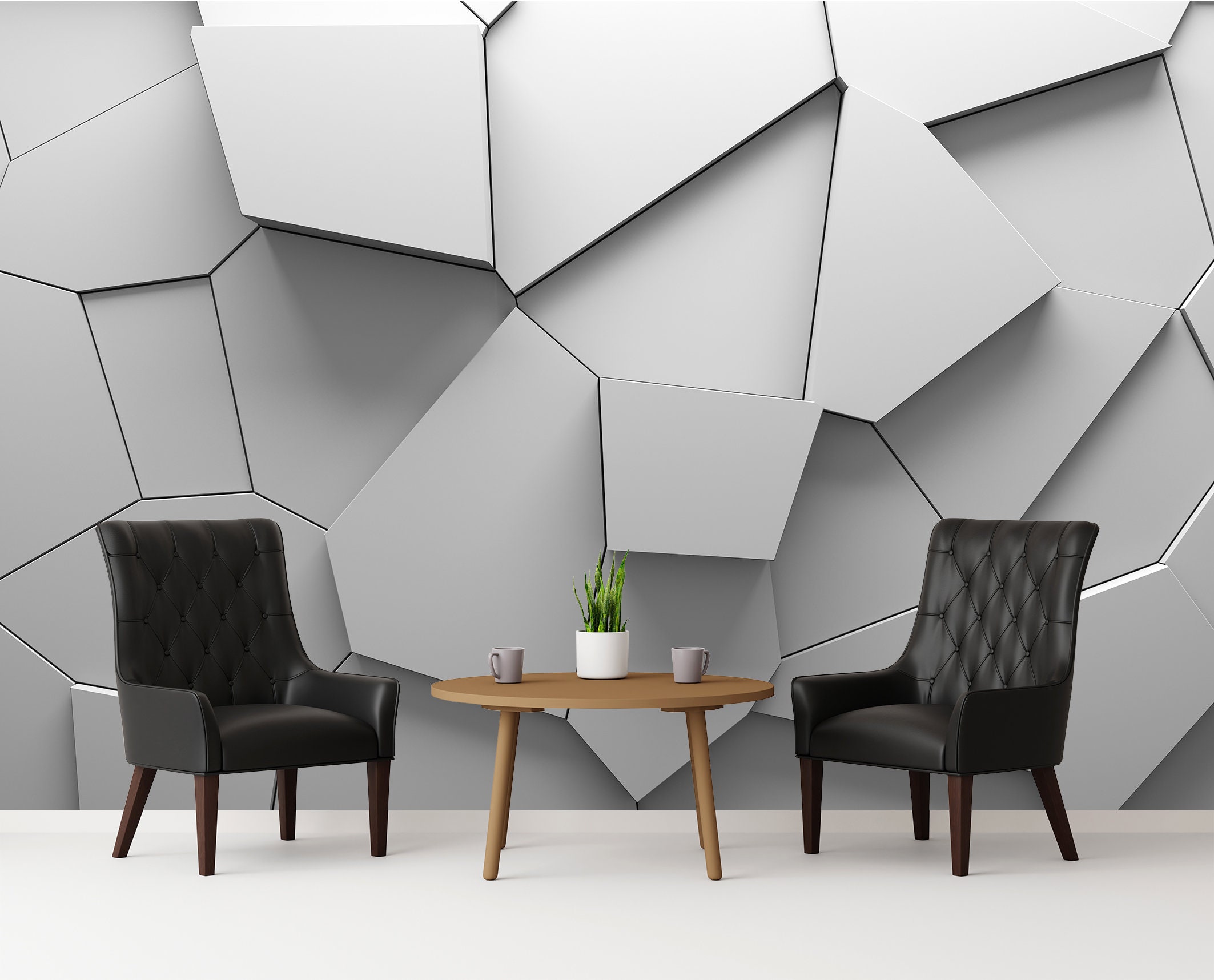 Geometric Abstract Wallpaper Gaming Wall Mural Textured Peel - Etsy