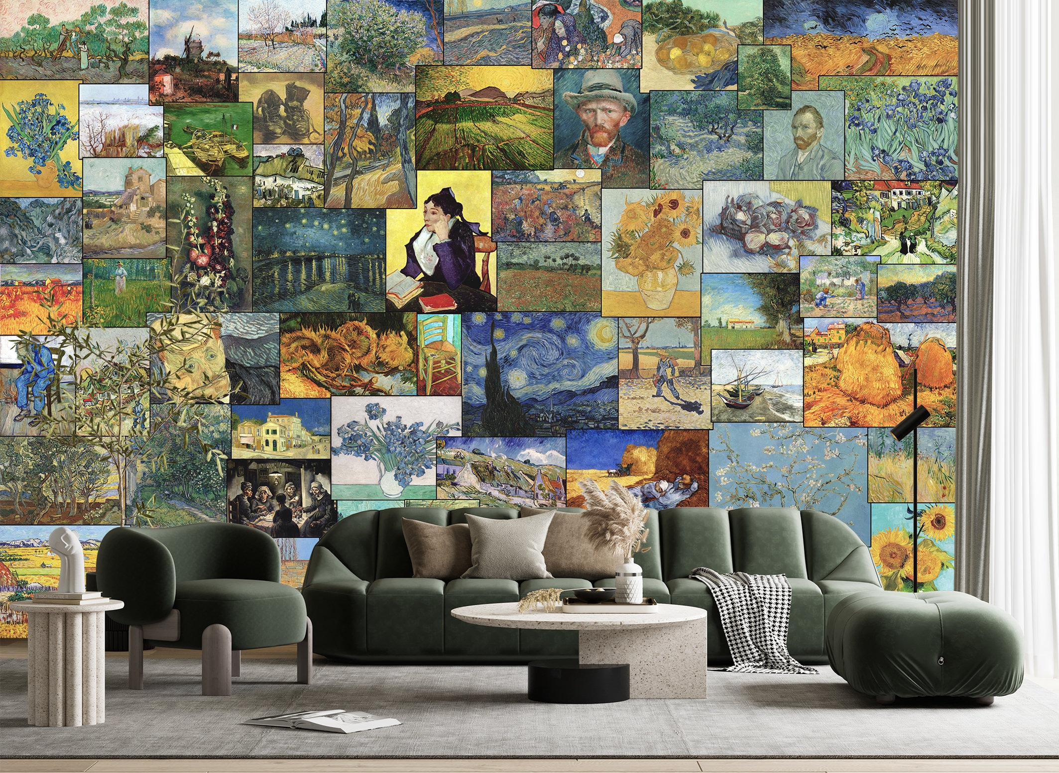 Vincent Van Gogh Collage Wallpaper Reproduction Wall Mural - Etsy