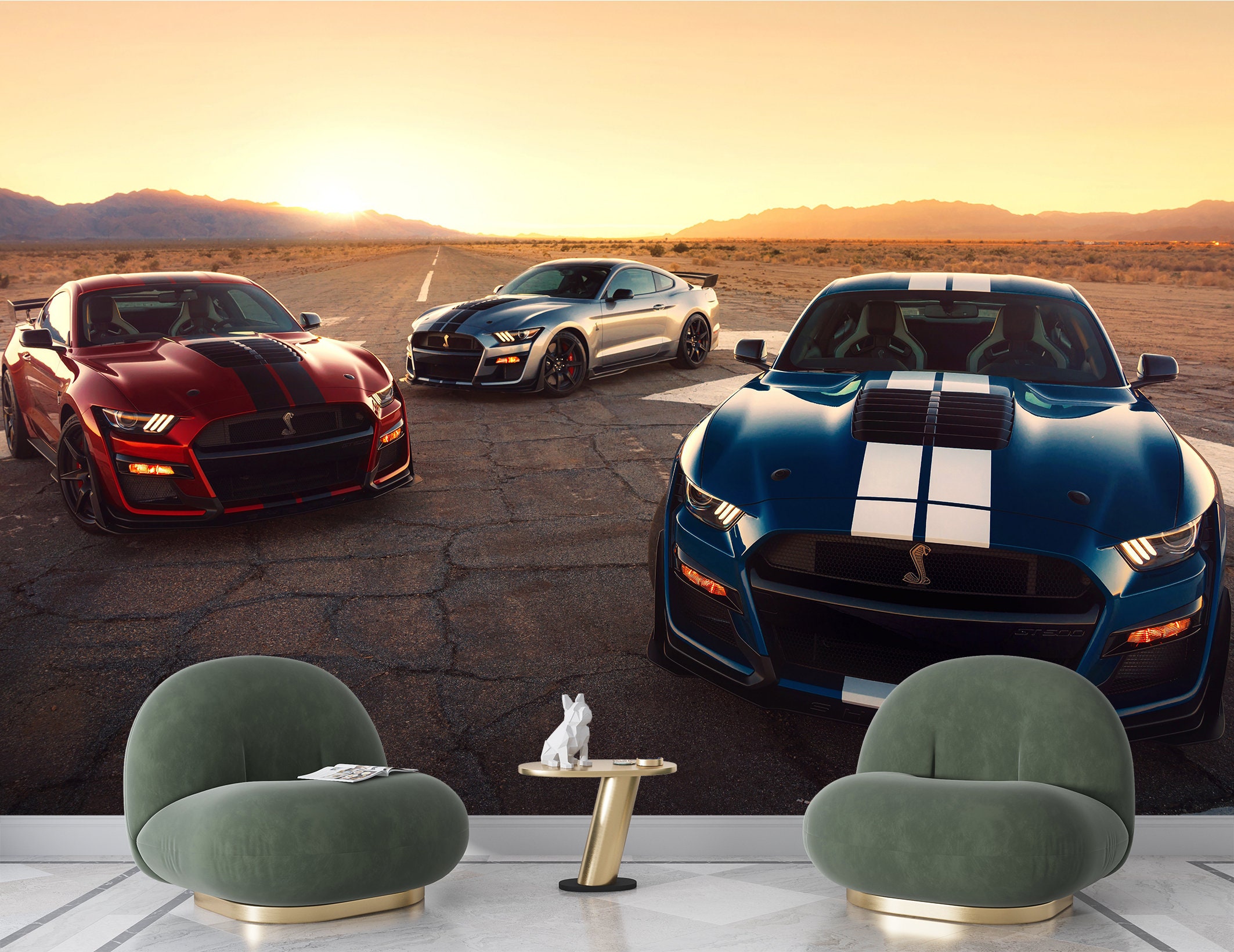 Ford Mustang Mural Sport Car Wallpaper Peel and Stick Sport - Etsy