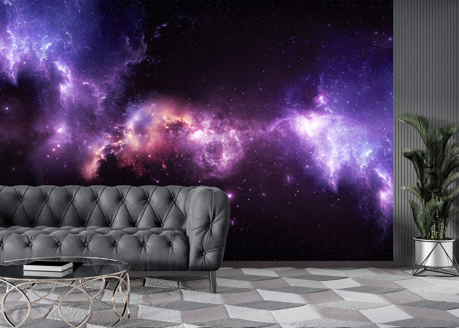 Galaxy Star Clusters Nebula Mural Print Wallpaper Peel and - Etsy