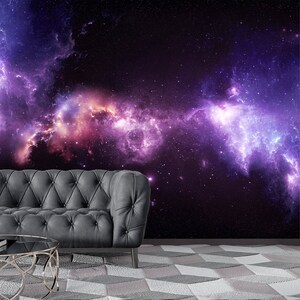 Galaxy Star Clusters Nebula Mural Print Wallpaper Peel and Stick Space ...