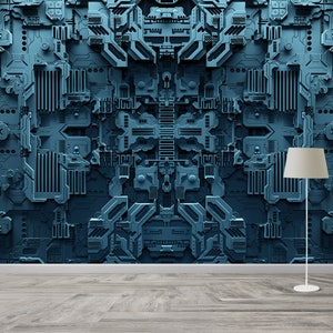 Techno Wall Background Wallpaper Mural Peel and Stick Armored ...