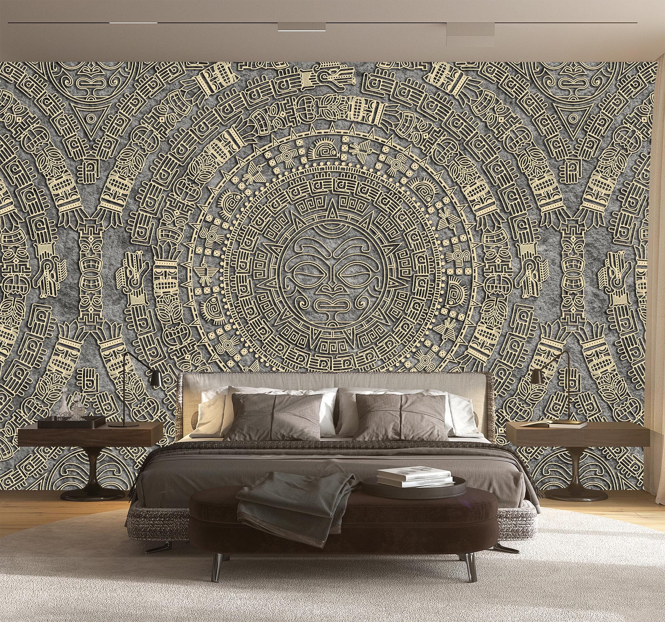 Aztec Mayan Tropical Wallpaper Ethnic Jungle Wall Mural Peel and Stick ...