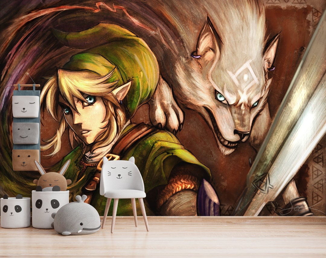 Zelda Gaming Mural Wallpaper Peel and Stick Playroom Wallpaper Video ...