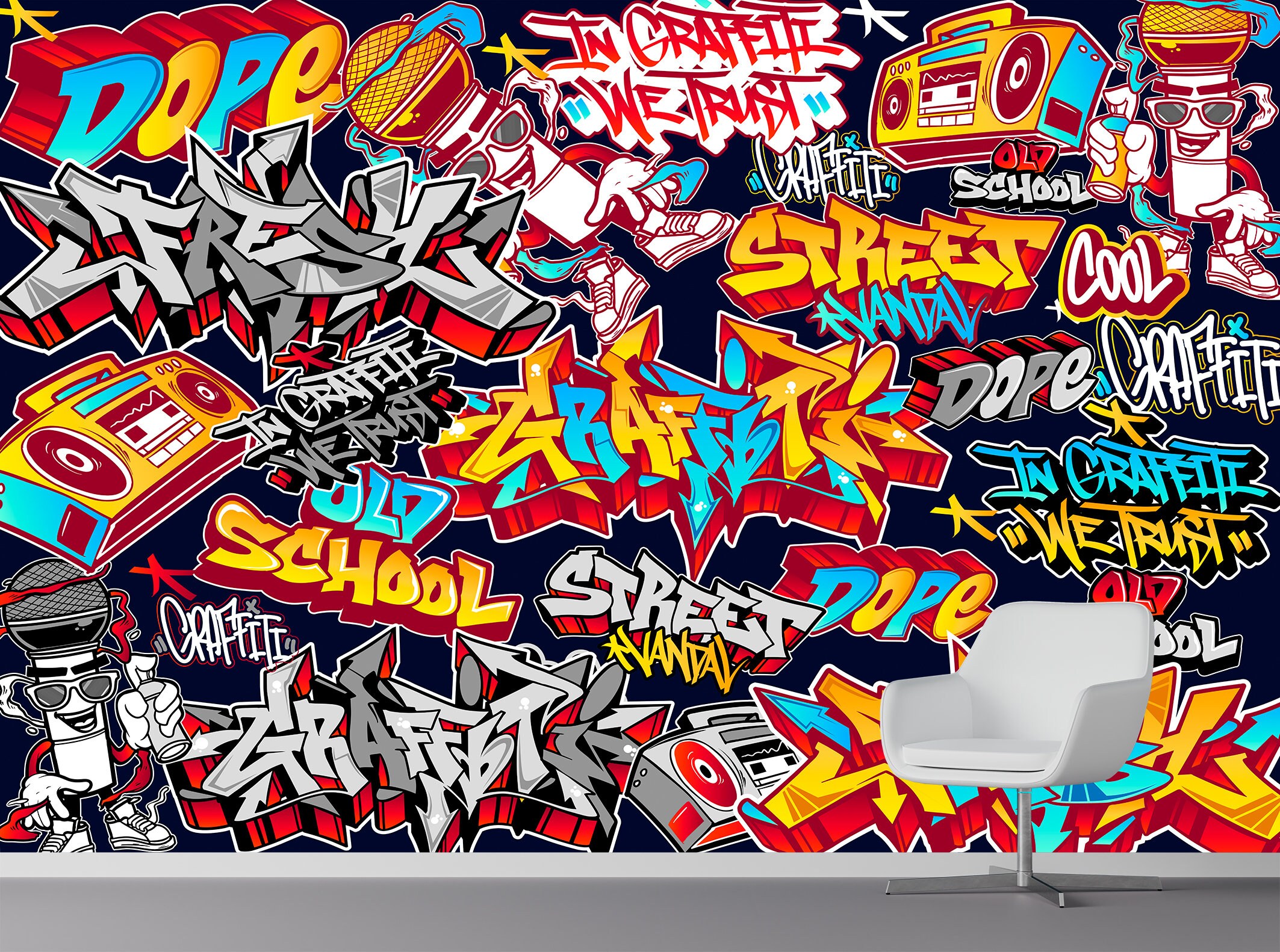 Graffiti Abstract Wallpaper Peel and Stick Street Art - Etsy