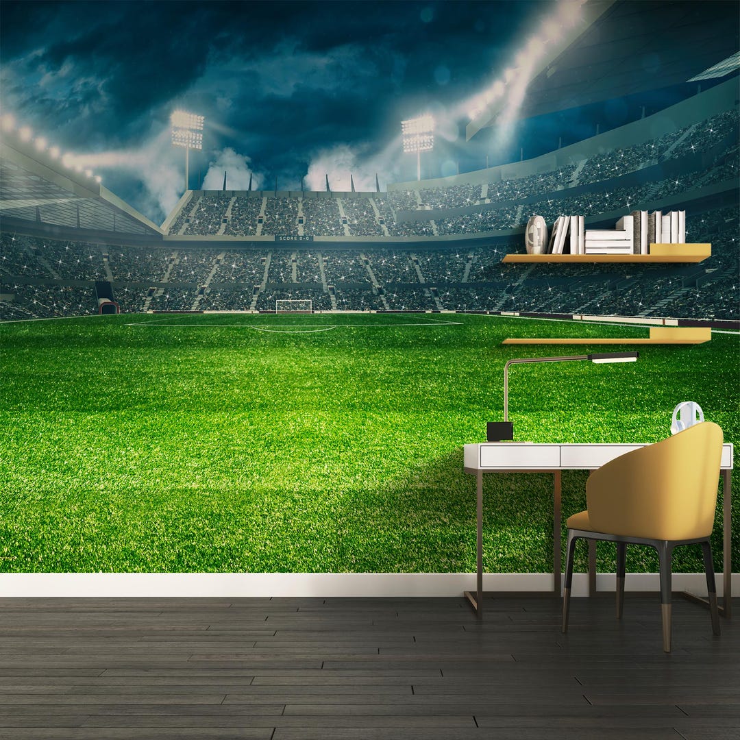 Football Stadium Mural Pich Sport Wallpaper Peel and Stick Football ...