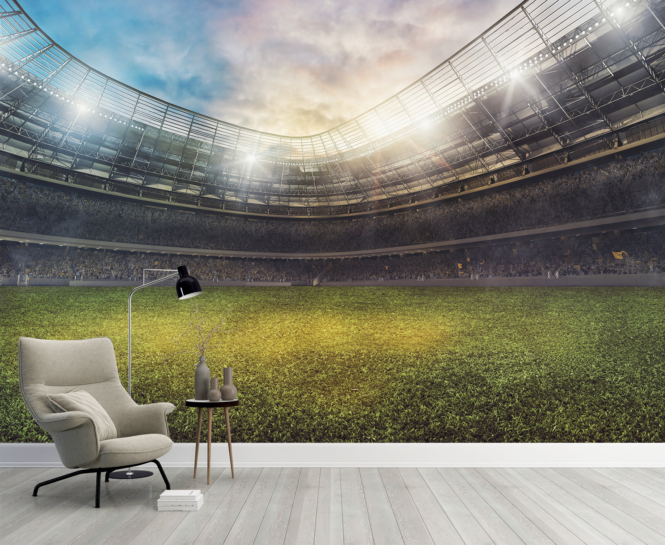 Football Stadium Mural Pitch Sport Wallpaper Textured Peel and Stick ...