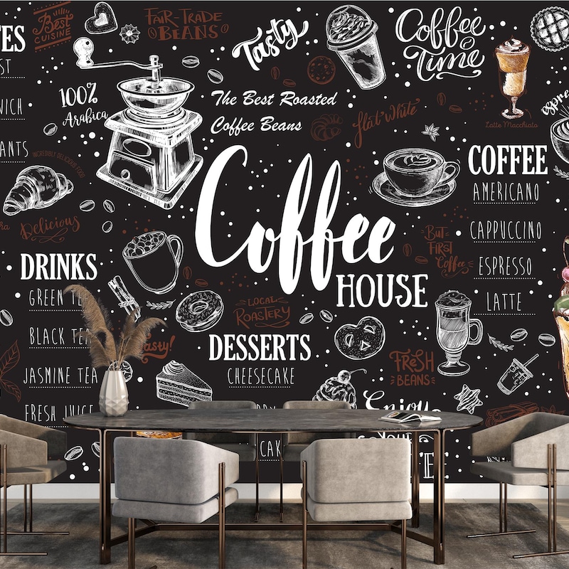 Cafe Wallpaper - Etsy