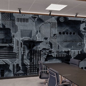 Techno Wall Background Wallpaper Mural Peel and Stick Armored ...