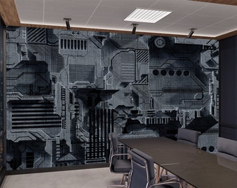 Techno Wall Background Wallpaper Mural Peel and Stick Armored ...