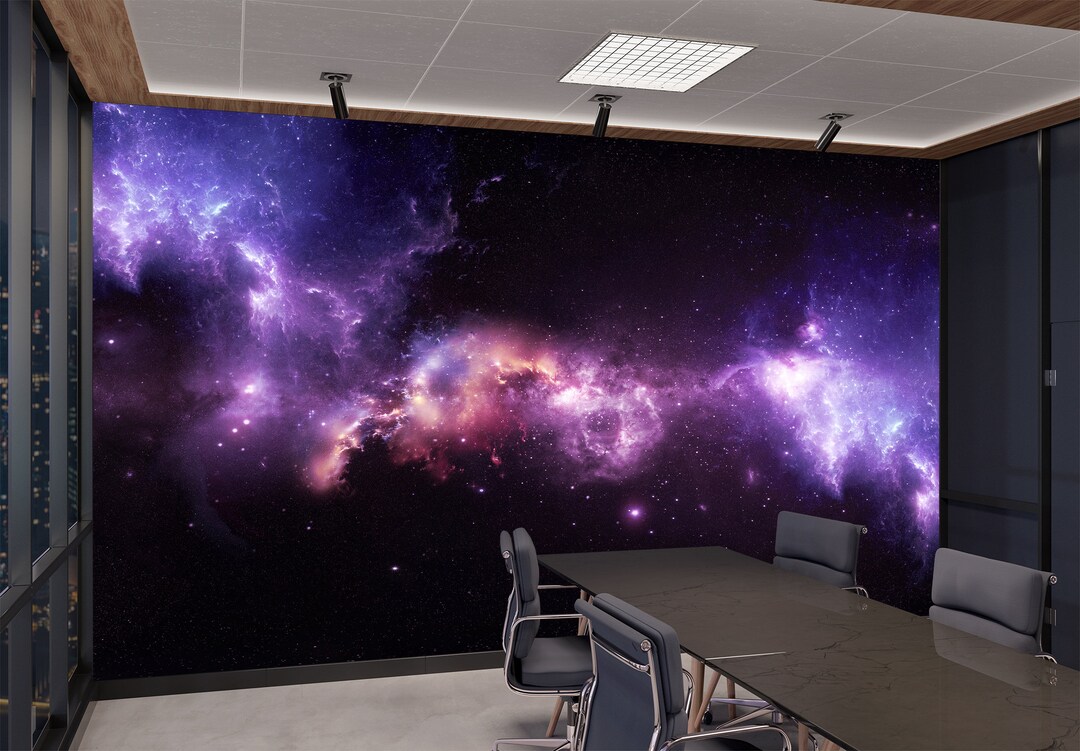 Galaxy Star Clusters Nebula Mural Print Wallpaper Peel and Stick Space ...