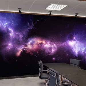 Galaxy Star Clusters Nebula Mural Print Wallpaper Peel and Stick Space ...