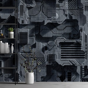 Techno Wall Background Wallpaper Mural Peel and Stick Armored ...