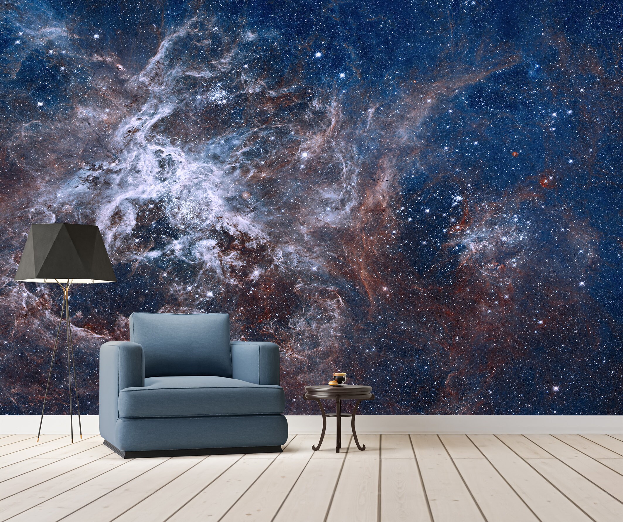 Stars in Space Wallpaper Galaxy Mural Print Peel and Stick Art Space Wallpaper Bedroom Decor ...