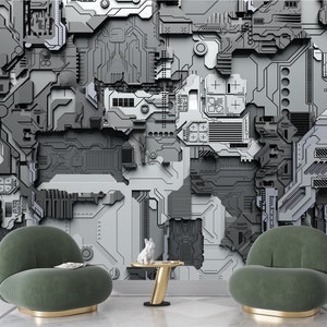 Techno Wall Background Wallpaper Mural Peel and Stick Armored ...