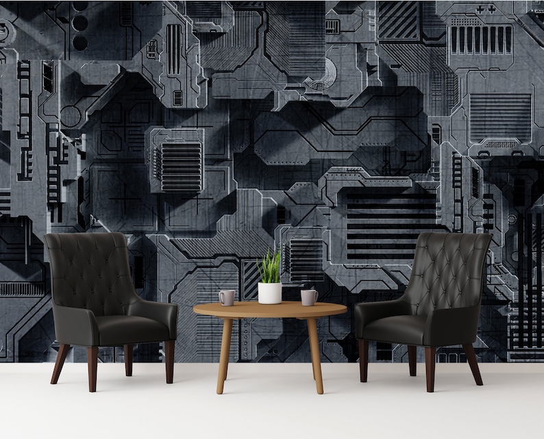 Techno Wall Background Wallpaper Mural Peel and Stick Armored ...