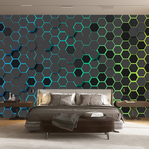 Hexagon Wall Decal - Etsy