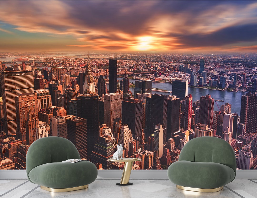 New York City Skyline Wall Mural Peel and Stick Wallpaper Print Art ... New York City Skyline Wall Mural Peel and Stick Wallpaper Print Art ...