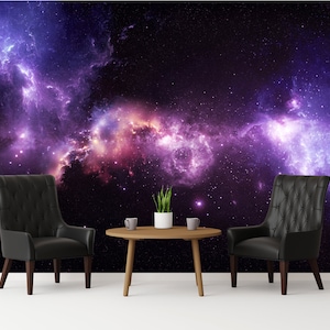 Galaxy Star Clusters Nebula Mural Print Wallpaper Peel and Stick Space ...