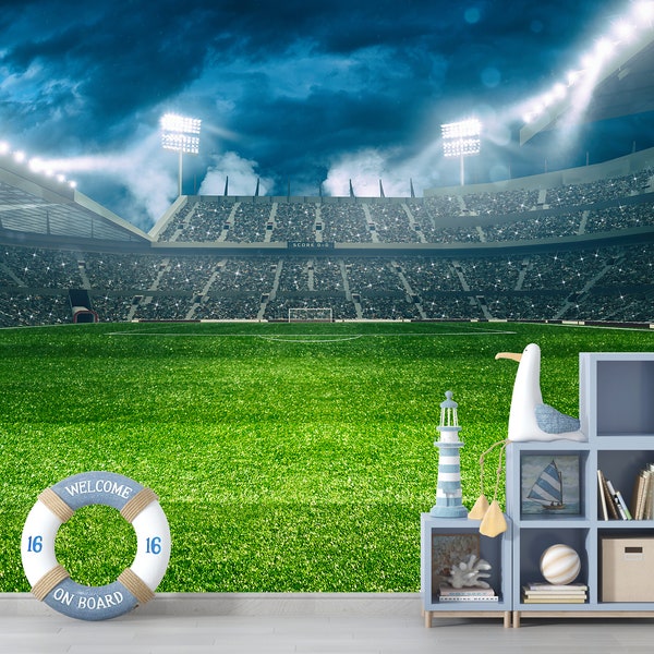 Football Stadium Wall Mural Wallpaper - Etsy