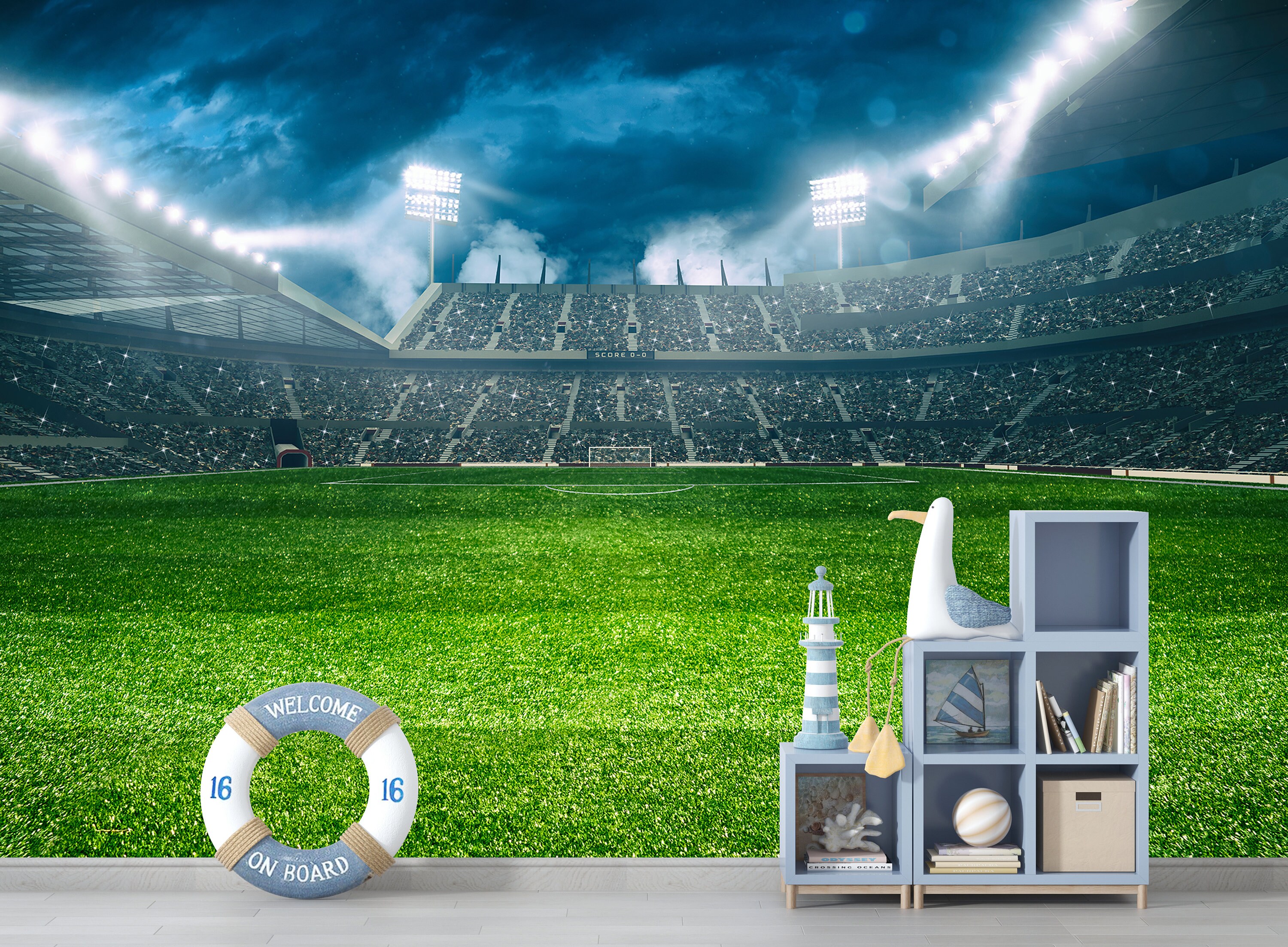 Football Stadium Mural Pich Sport Wallpaper Peel and Stick Mural Art ...