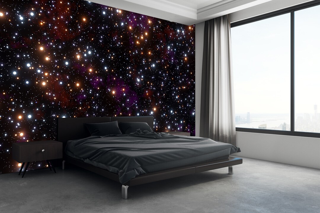 Stars in Space Wallpaper Galaxy Mural Print Peel and Stick Art - Etsy