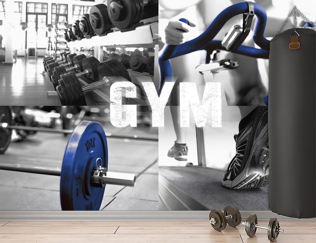 Gym Wallpaper Workout Custom Fitness Peel & Stick Training Sports Vinyl ...