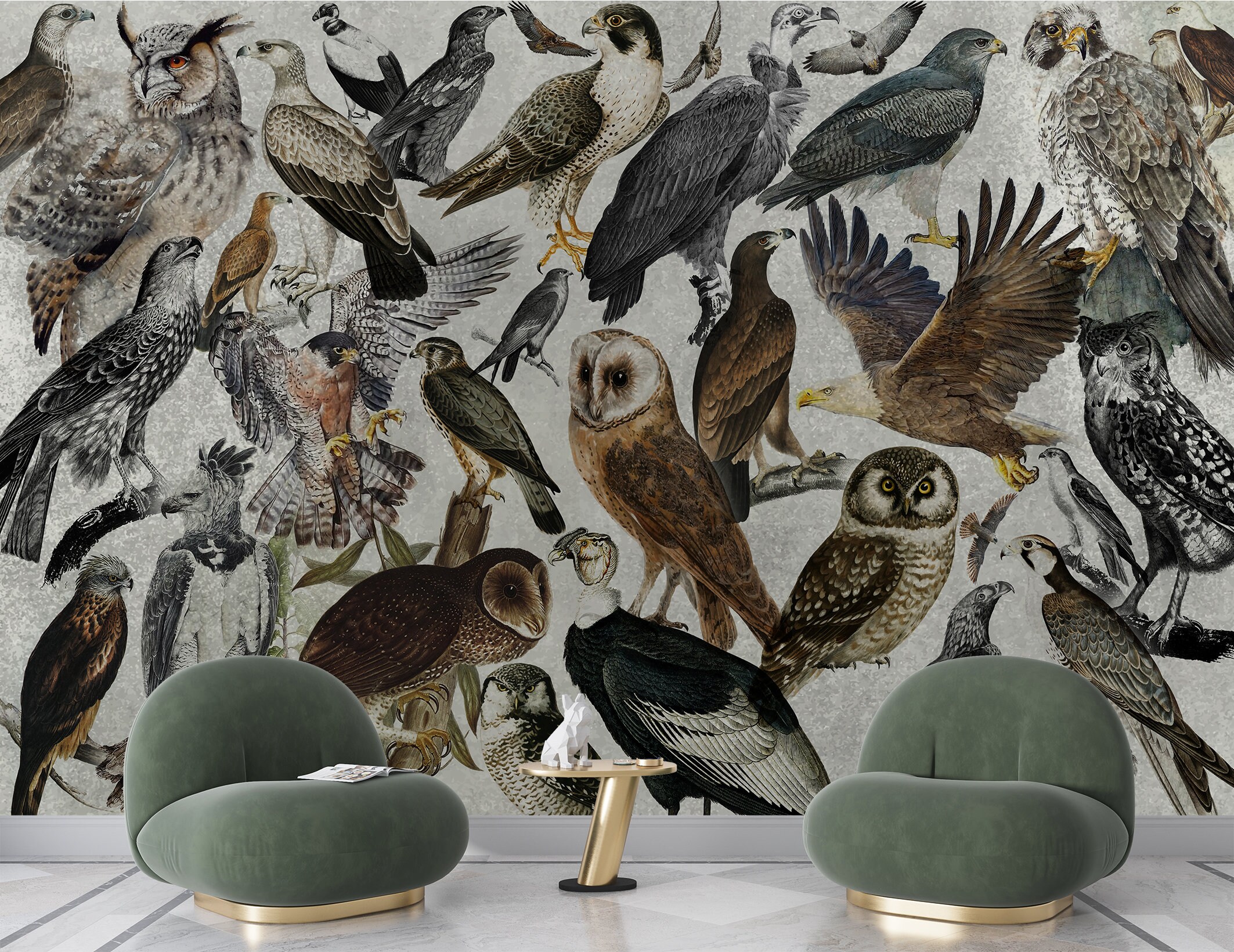 Predator Birds Graffiti Wallpaper Peel and Stick Predator Birds ...