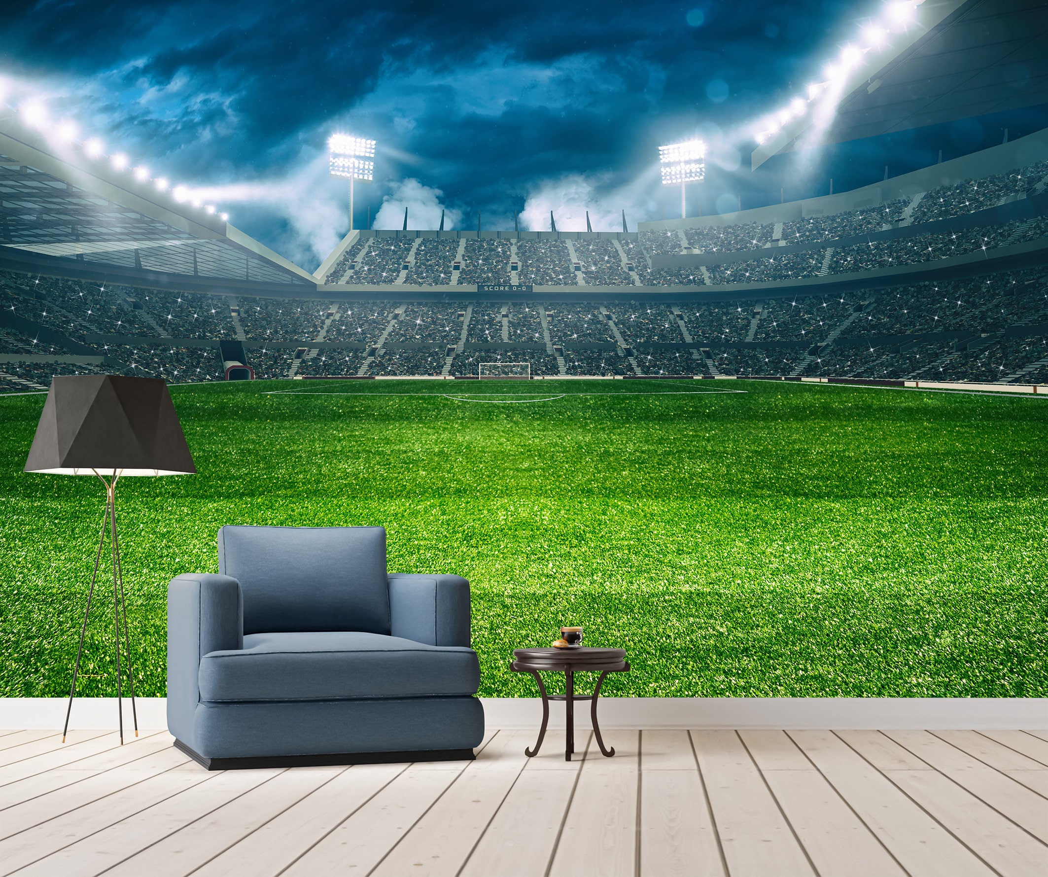 Football Stadium Mural Pich Sport Wallpaper Peel and Stick Mural Art ...