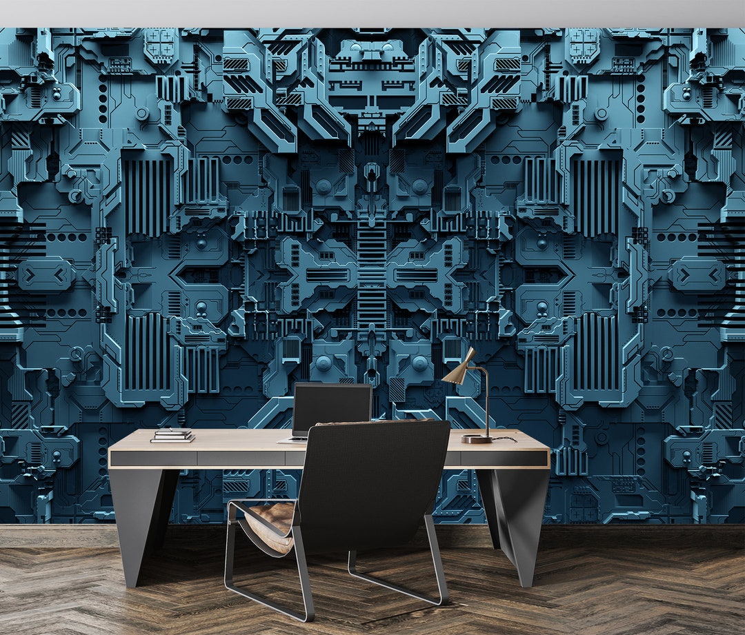 Techno Wall Background Wallpaper Mural Peel and Stick Armored ...