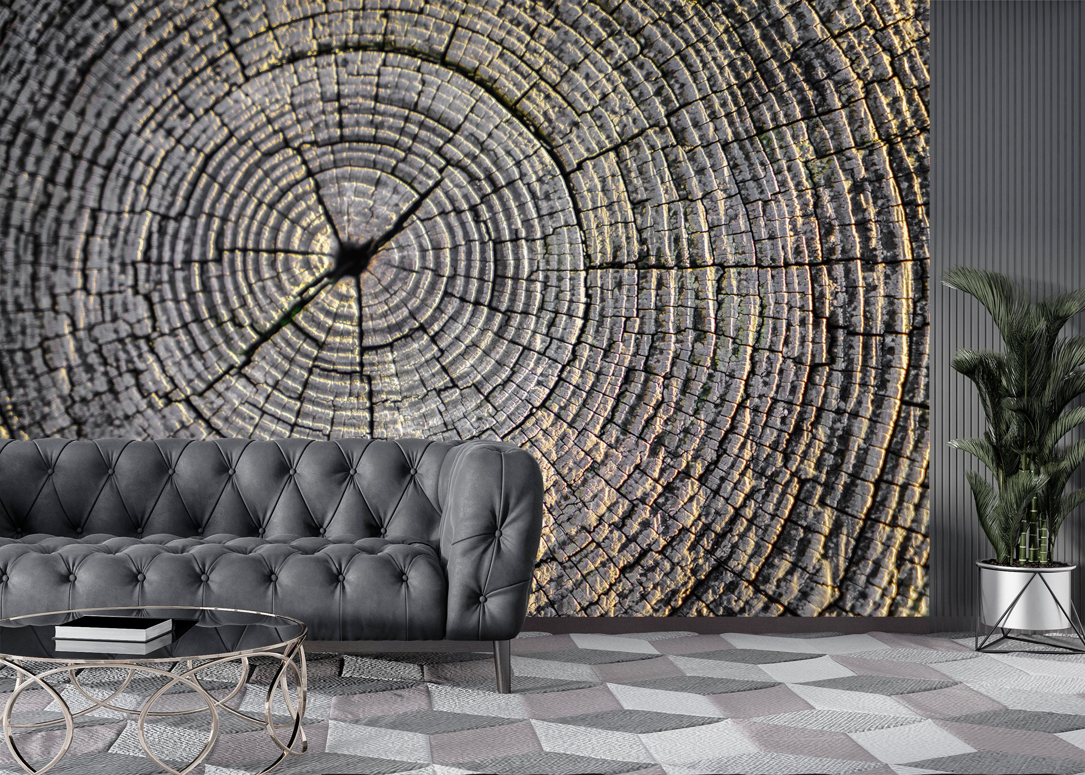 Wooden Logs Wall Mural Wall Decor Wood Slice Peel and Stick Tree ...