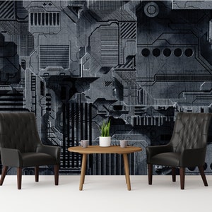 Techno Wall Background Wallpaper Mural Peel and Stick Armored ...