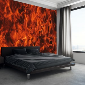 Flame Wall Mural Wall Decor Abstract Flame Wall Art Peel and Stick Fire ...