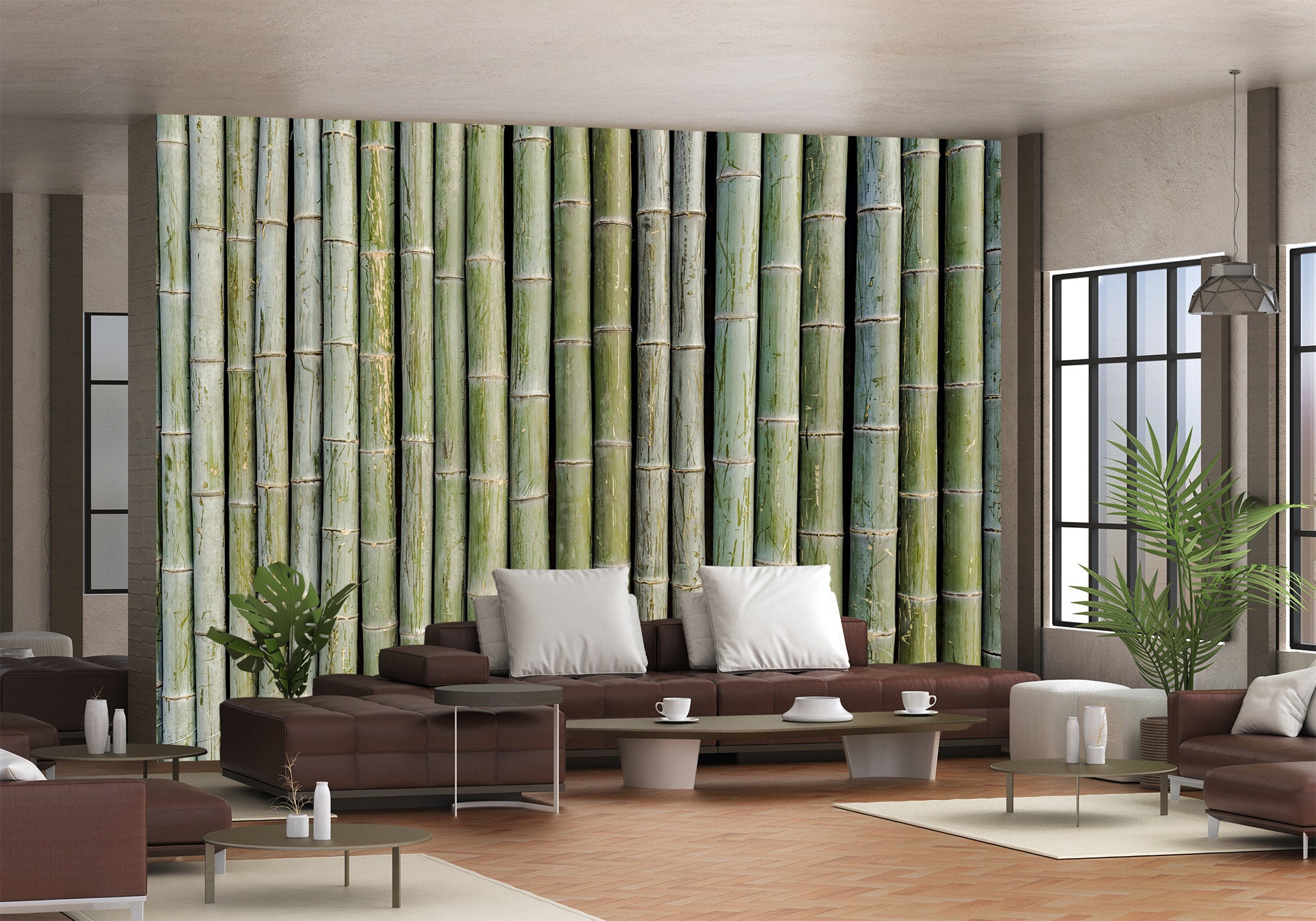 Bamboo Forest Wall Mural Nature Landscape Print Wallpaper Textured Peel ...