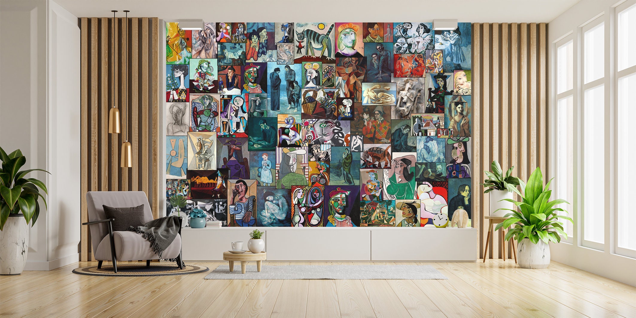 Pablo Picasso Collage Wallpaper Reproduction Wall Mural Print - Etsy ...