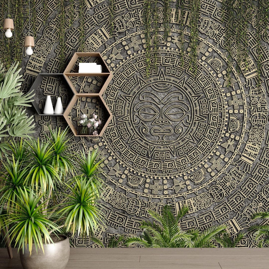 Aztec Mayan Tropical Wall Mural Peel and Stick Ancient Civilization ...