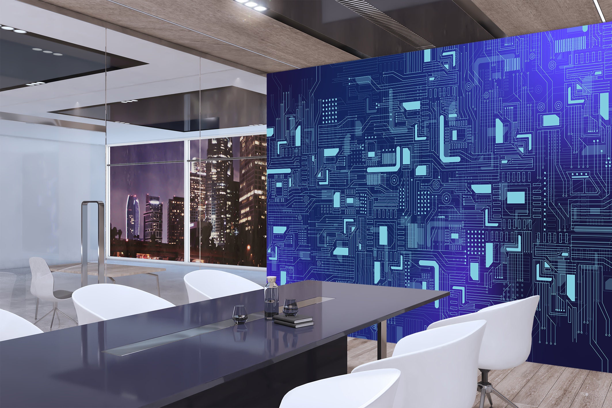 Electronic Board Wallpaper Mural Peel and Stick Realistic Blue - Etsy