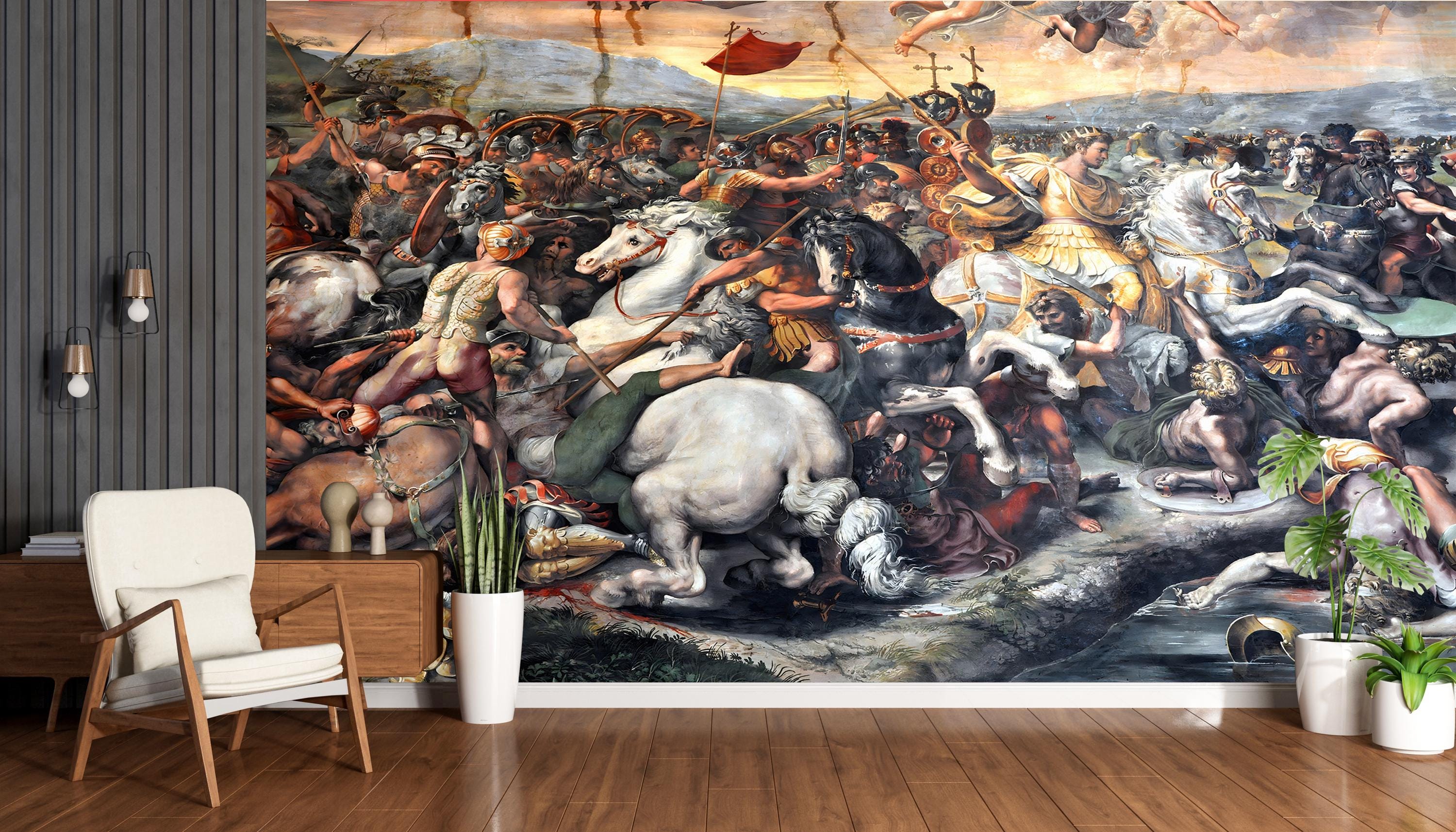 Renaissance Battle Mural Wallpaper Classical Art Peel and Stick Vinyl ...