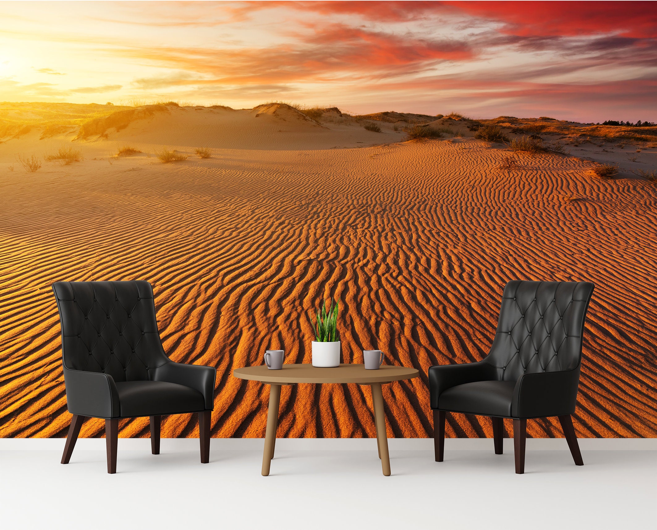 Sahara Desert Mural Wallpaper Peel and Stick Desert Landscape Wallpaper ...