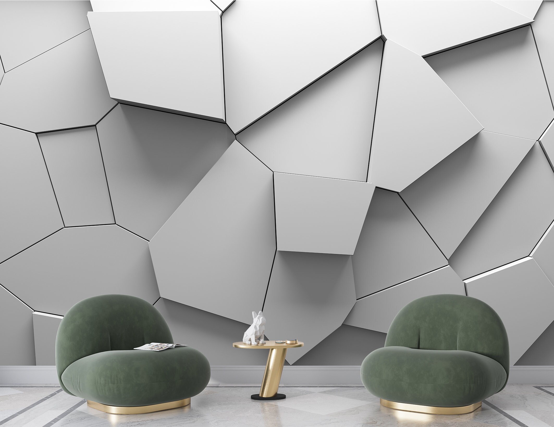 Geometric Abstract Wallpaper Gaming Wall Mural Textured Peel - Etsy