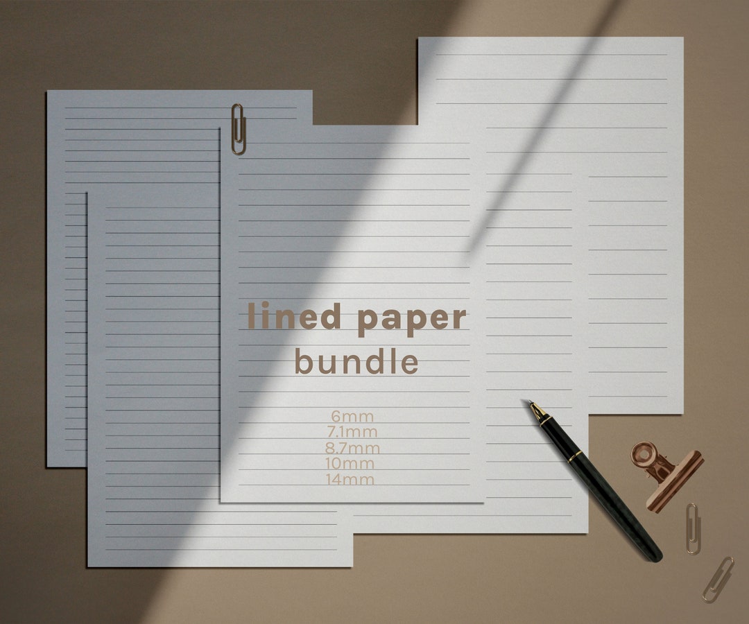 Printable Lined Paper, Lined Sheet, Digital Paper, Journal Template ...