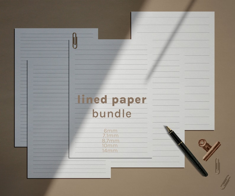 Printable Lined Paper, Lined Sheet, Digital Paper, Journal Template ...