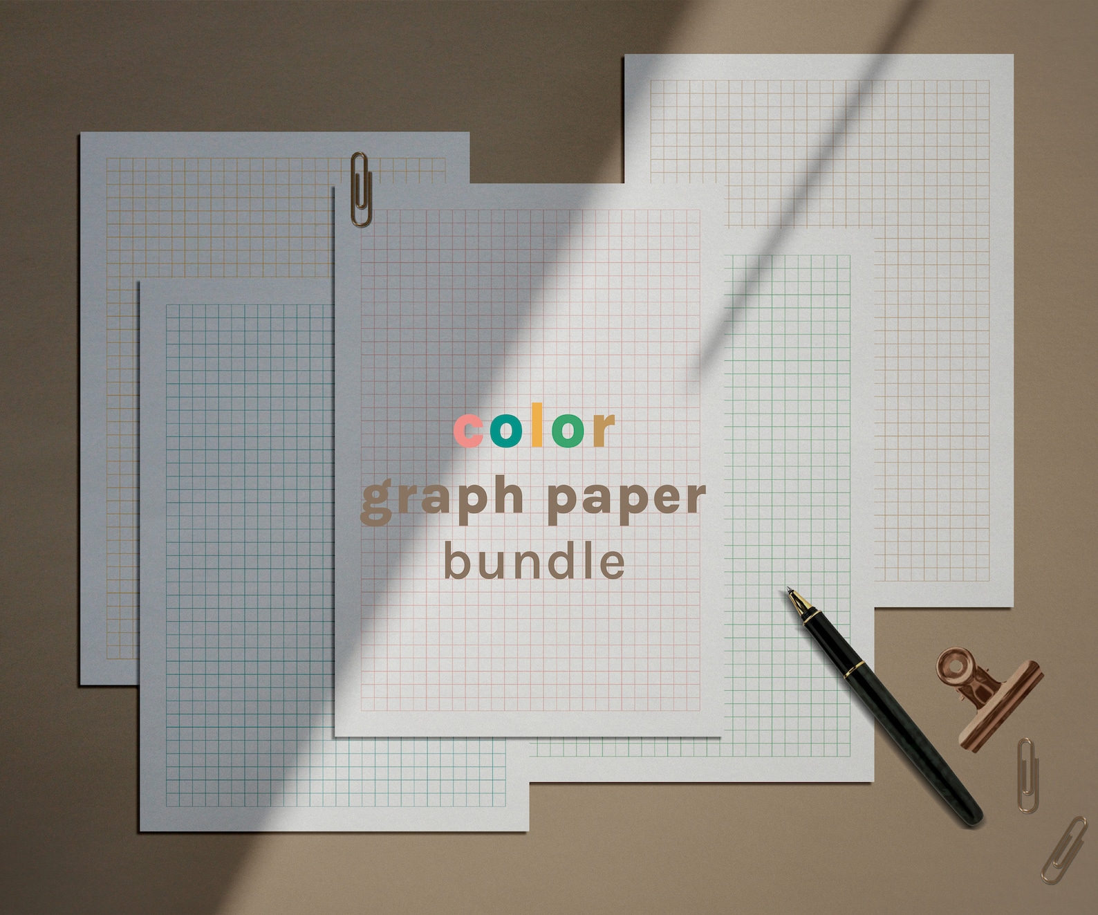 Printable Colored Graph Paper, Color Graph Paper, Note Sheet, PDF, A4 ...