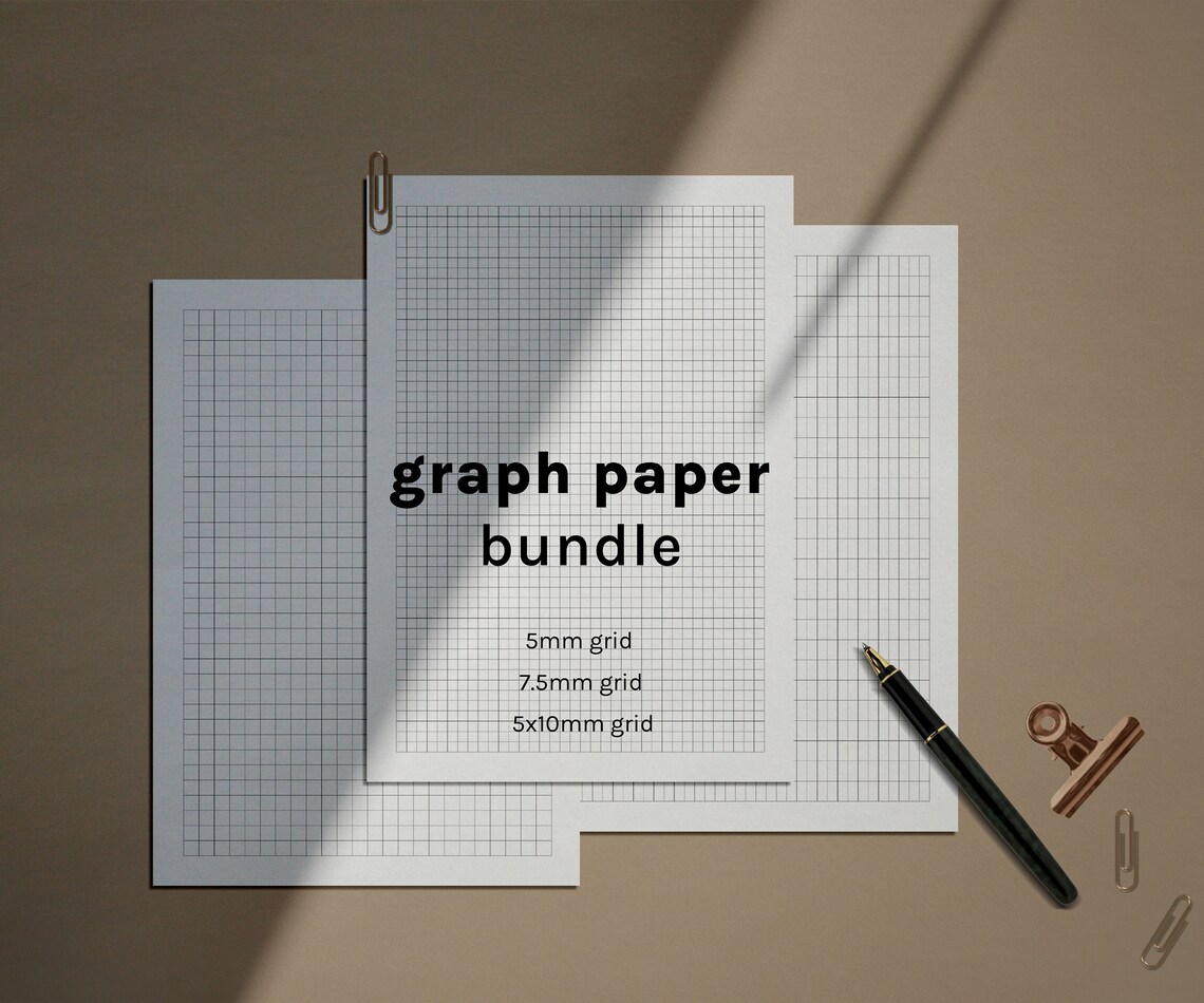 Printable Graph Paper Bundle, Graph Sheet, Digital Graph Paper, Graph ...