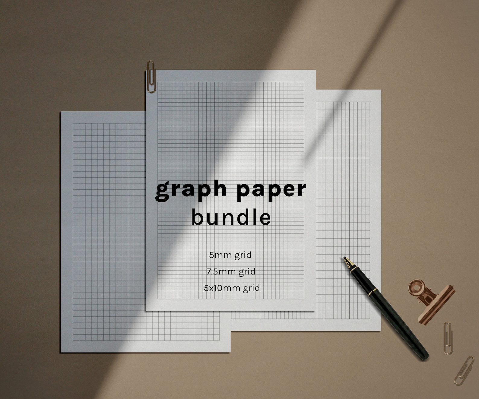 Printable Graph Paper Bundle, Graph Sheet, Digital Graph Paper, Graph ...
