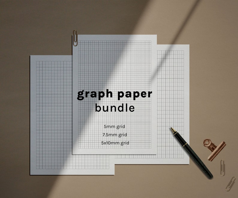 Printable Graph Paper Bundle, Graph Sheet, Digital Graph Paper, Graph ...