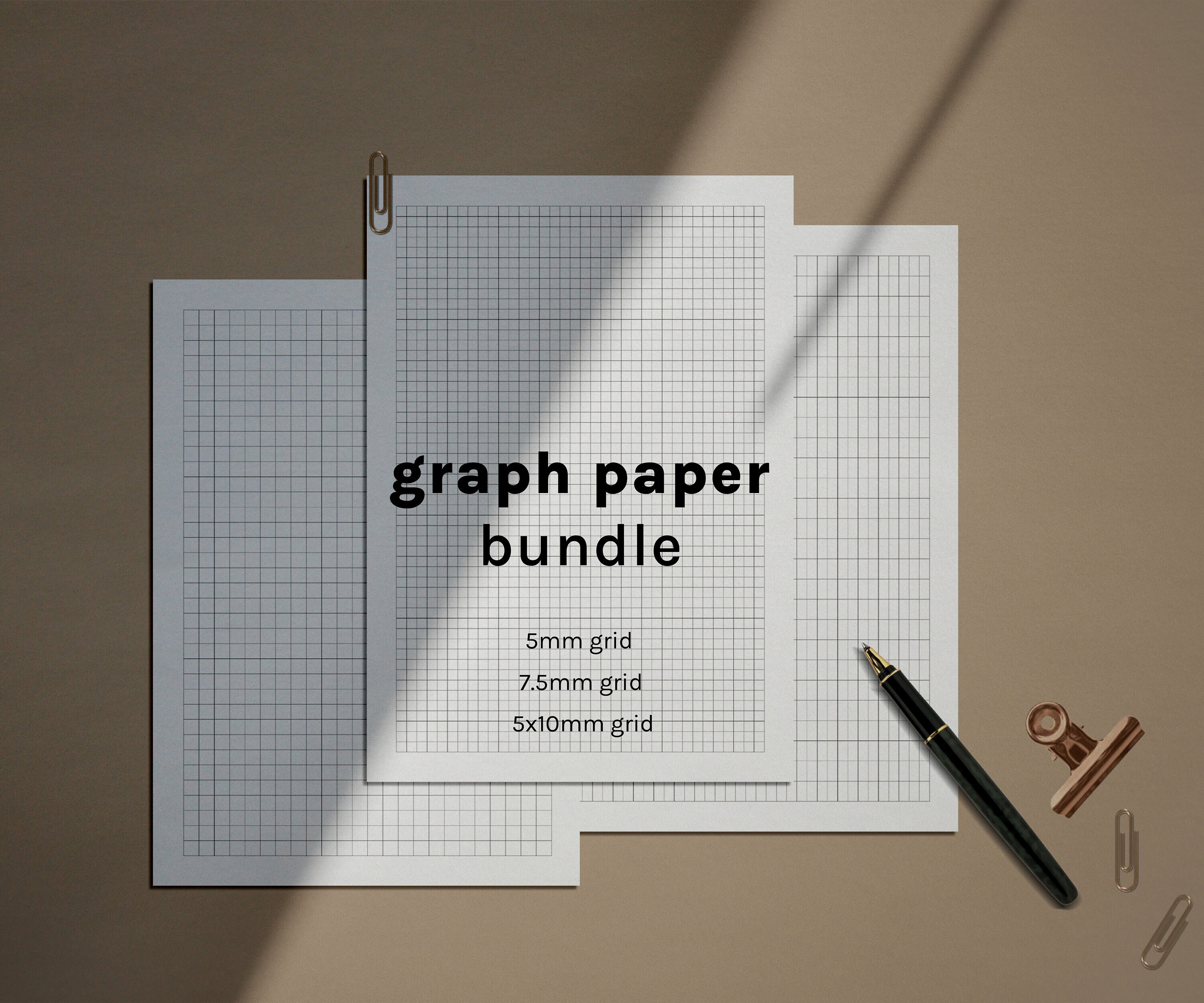 Printable Graph Paper Bundle, Graph Sheet, Digital Graph Paper, Graph ...