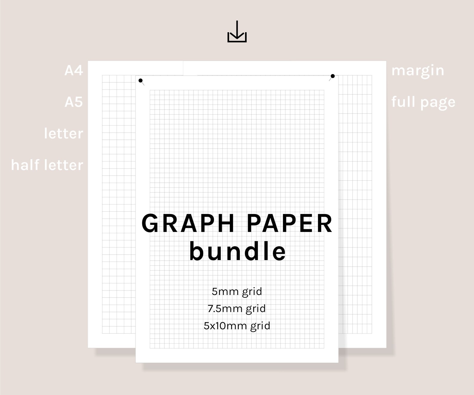Printable Graph Paper Bundle Graph Sheet Digital Graph | Etsy